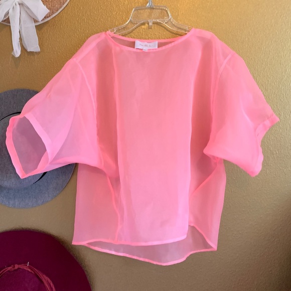 Selkie | Tops | Selkie Bright Pink Tulle Shear Top | Poshmark